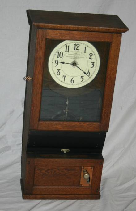 Realized price for 091075: HALLOCK CLOCK CO. OAK
