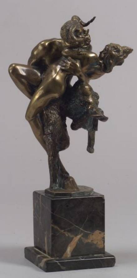 Realized price for Bronze Satyr and Nymph Sculpture