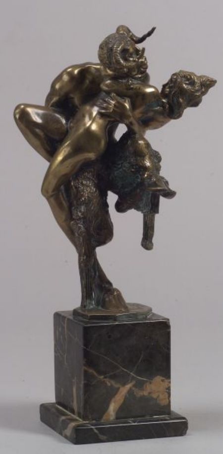 Realized price for Bronze Satyr and Nymph Sculpture