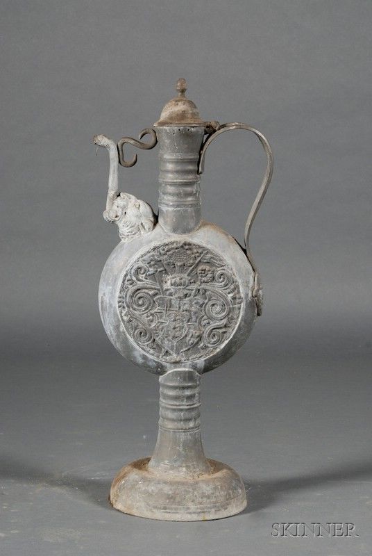 Realized price for German pewter Brewer's Guild flagon,