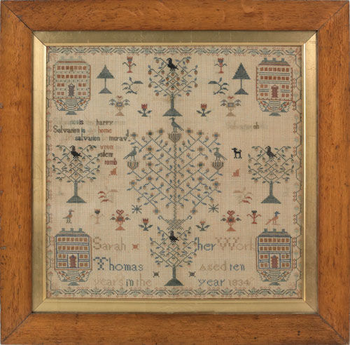 Realized price for Needlework sampler wrought by Sarah