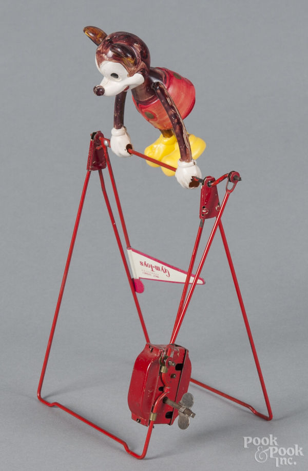 Realized price for Line-mar Mickey Mouse wind-up acrobat