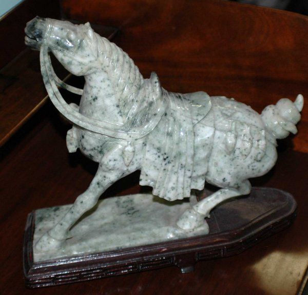 Realized price for 2461: CHINESE CARVED SERPENTINE FIGURE