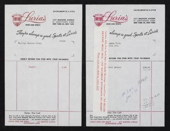 Realized price for MARILYN MONROE LIQUOR STORE RECEIPT