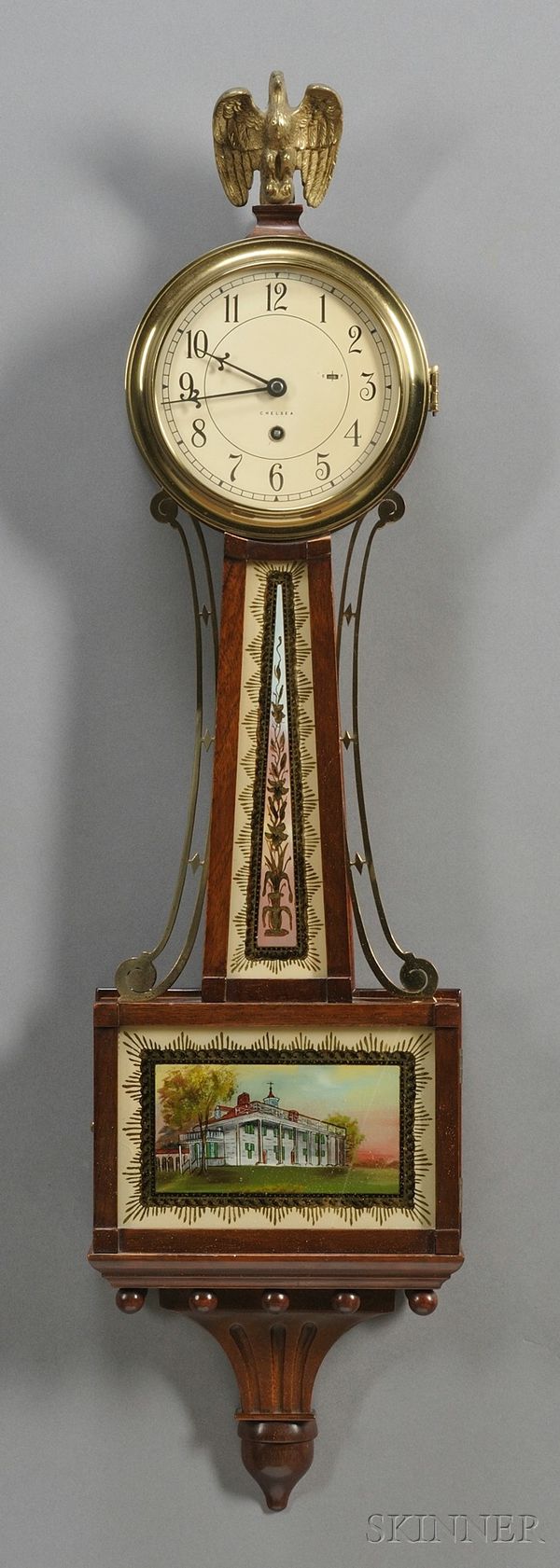 Realized price for 021443: CHELSEA MAHOGANY BANJO CLOCK,